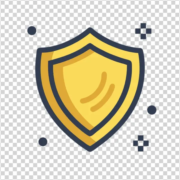 Golden Shield Icon PNG Transparent Background
